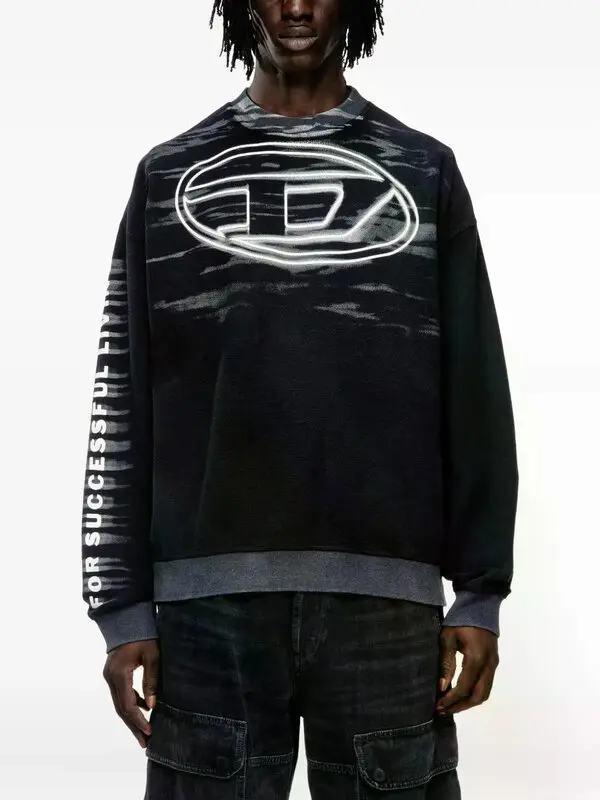 DIESEL® Logo-print Cotton Sweatshirt - Black