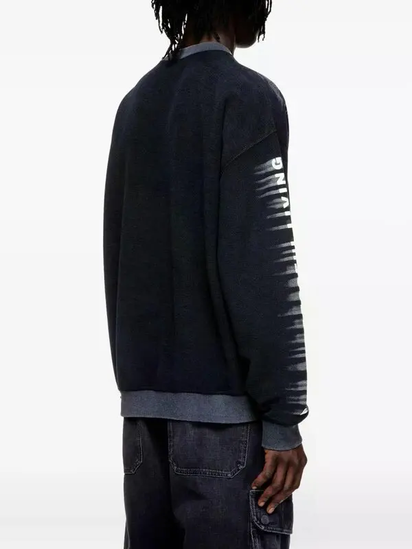 DIESEL® Logo-print Cotton Sweatshirt - Black