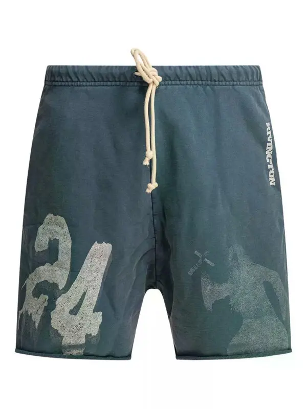 RRR123 Graphic-print Track Shorts - Blue