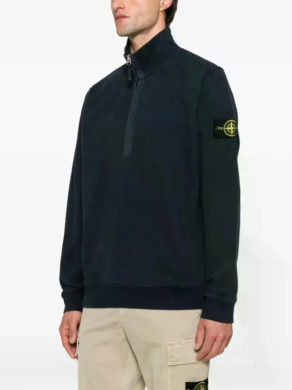 Stone Island Half-zip Cotton Sweatshirt - Blue