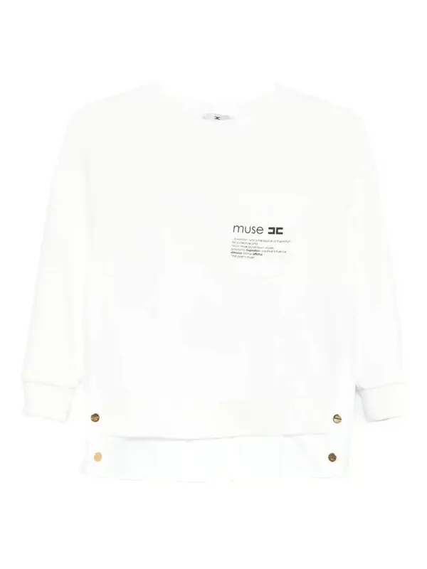 Elisabetta Franchi Graphic Print Crewneck Sweatshirt - White