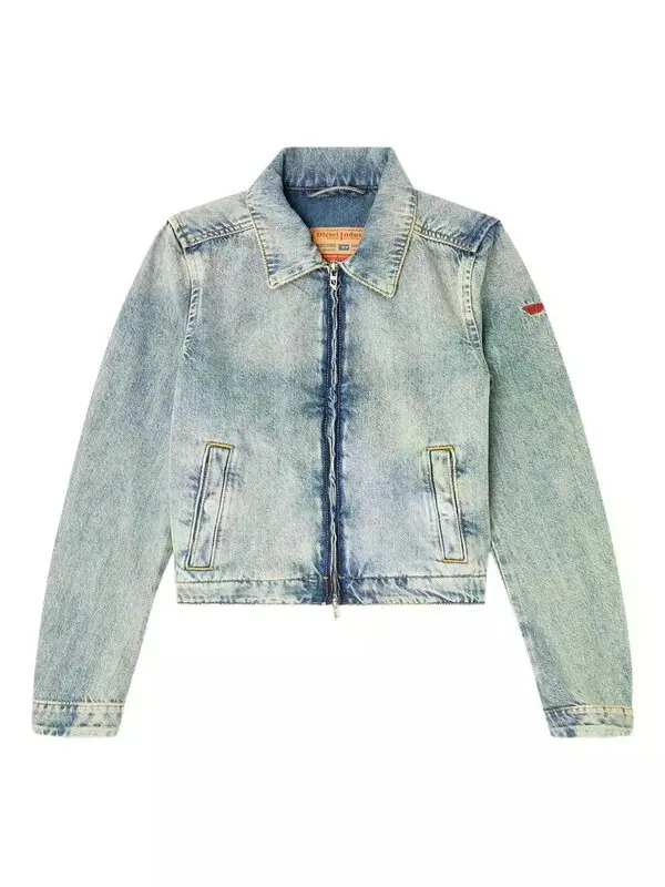 DIESEL Zip-fastening Denim Jacket With Shoulder Detail