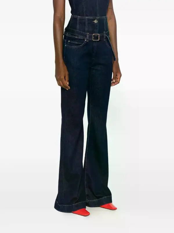 Pinko High-waisted Flare Leg Jeans With Belt