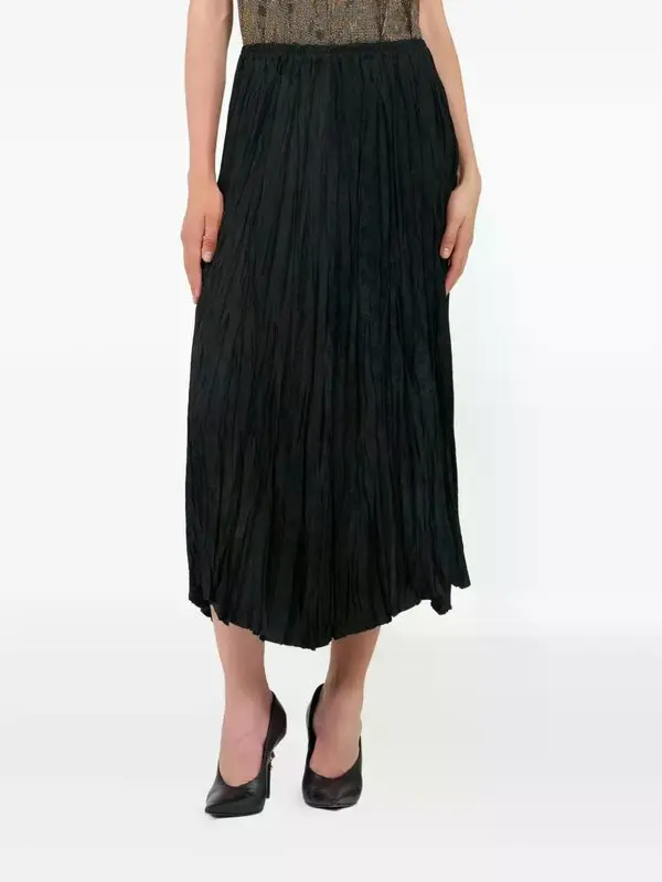 Roberto Cavalli Pleated Midi Skirt - Black