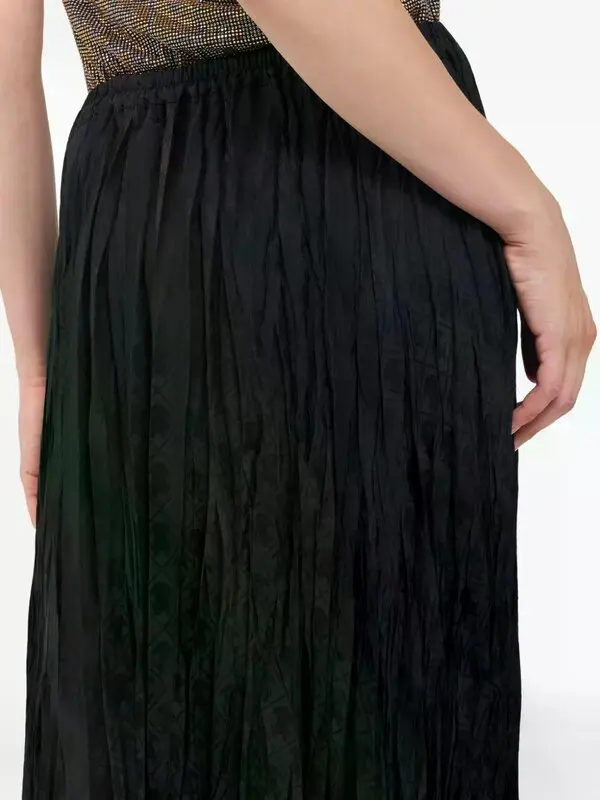 Roberto Cavalli Pleated Midi Skirt - Black