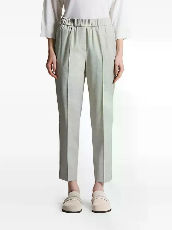 Peserico Side-stripe Cropped Trousers - Grey