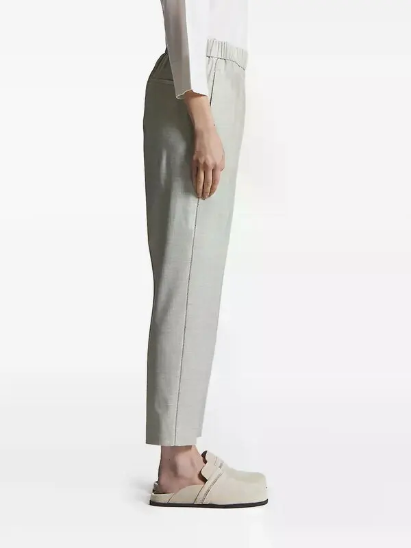 Peserico Side-stripe Cropped Trousers - Grey