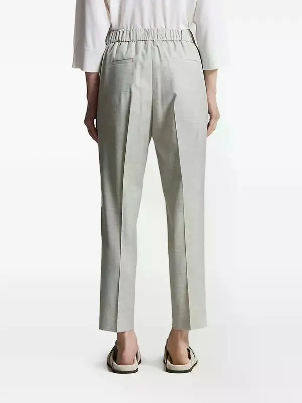 Peserico Side-stripe Cropped Trousers - Grey