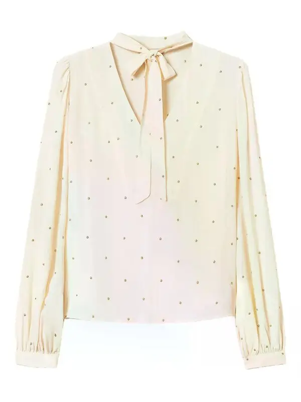 TWINSET Embellished Tie-neck Blouse
