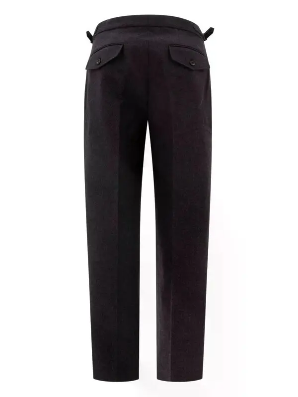 BODE Pleated Buckle-detailing Trousers - Grey