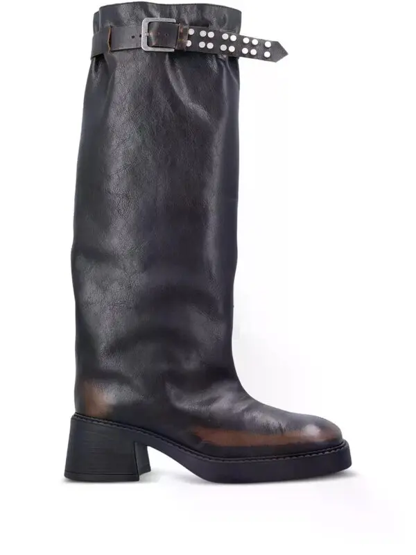MIISTA Buckle-fastening Studded Boots
