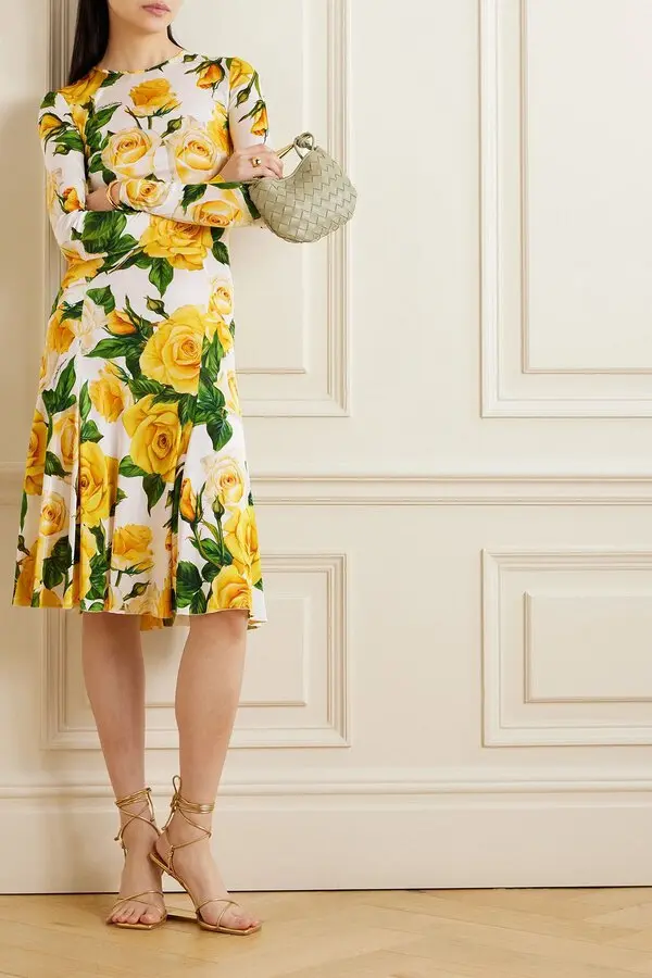 open lace back dress Dolce & Gabbana Organza Calf-length Dress With Halter Neck main image 0