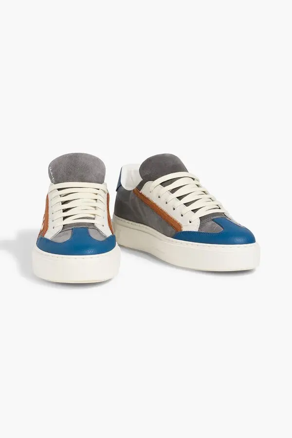 FERRAGAMO Gancini Embroidered Sneakers - Gray