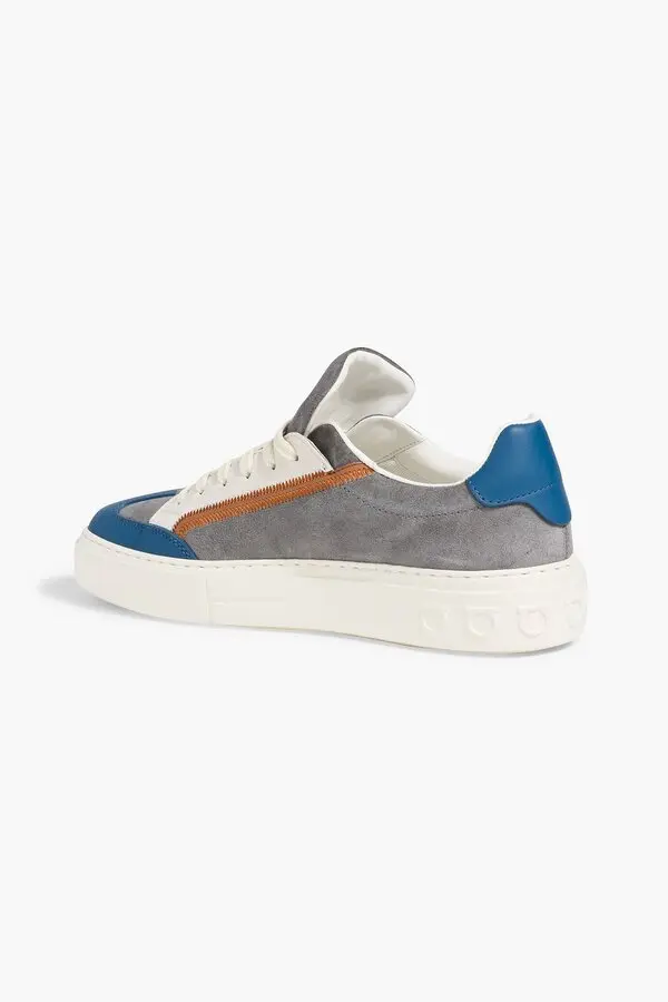 FERRAGAMO Gancini Embroidered Sneakers - Gray