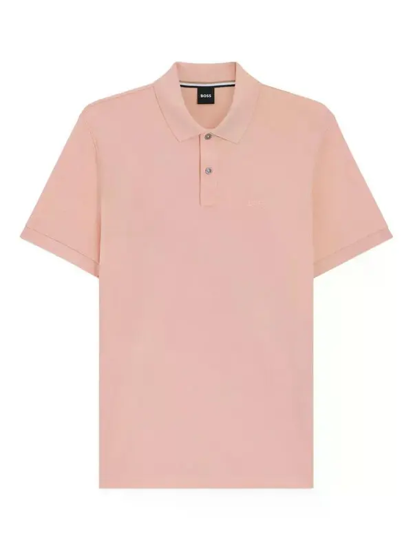 BOSS Logo-embroidered Cotton Polo Shirt - Pink