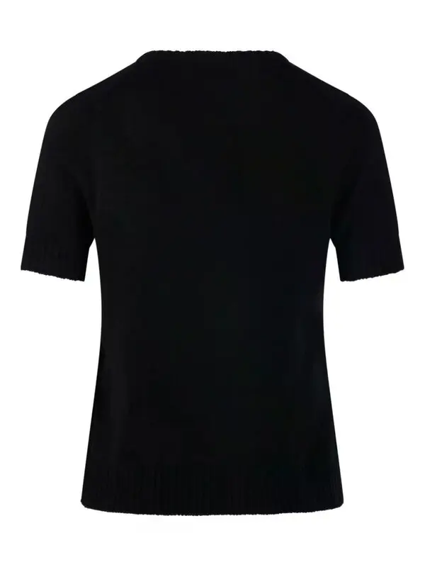 BEYOU Short-sleeve Round-neck Jumper - Black