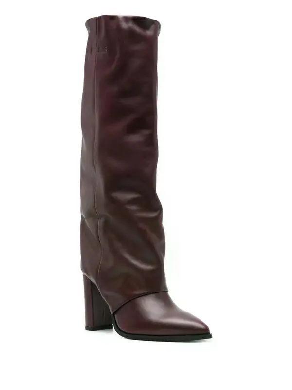 GISEL MOIRE 90mm Pointed Leather Boots