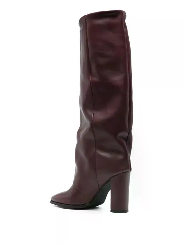 GISEL MOIRE 90mm Pointed Leather Boots