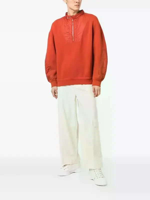 MARANT Paneled Half-zip Sweatshirt - Red