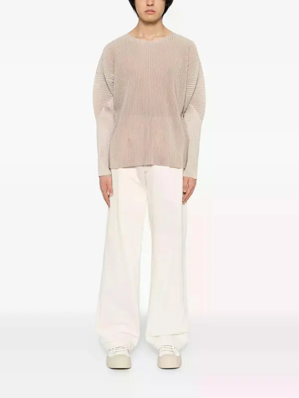 Buy Issey Miyake Light-mesh Pleated T-shirt - Neutrals At 29% Off