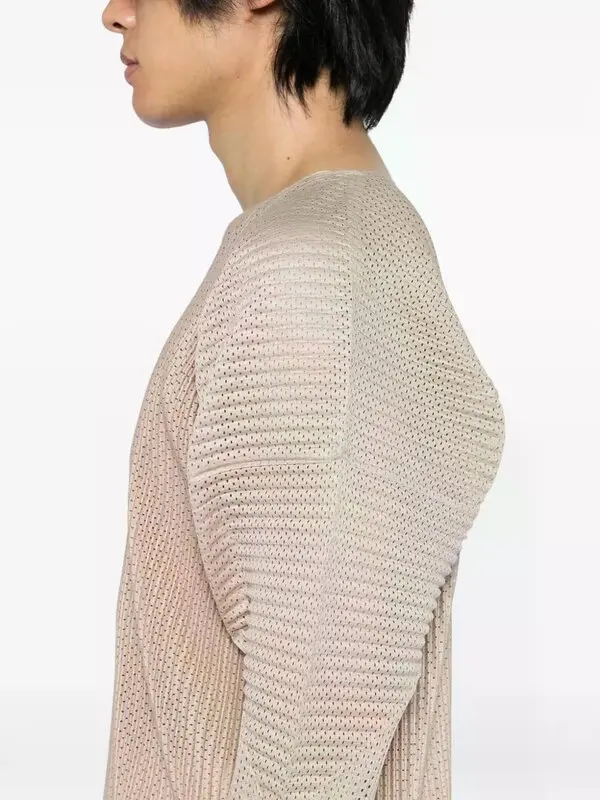 Buy Issey Miyake Light-mesh Pleated T-shirt - Neutrals At 29% Off