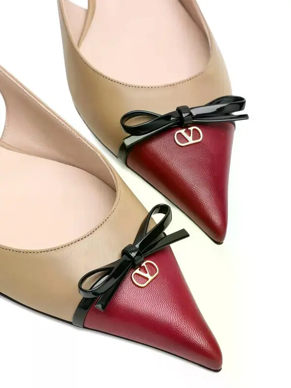 Valentino Garavani 60mm Slingback Bow Pumps - Neutrals