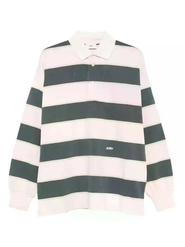 AUTRY Stripe Long-sleeve Polo Shirt