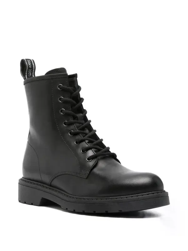 NEROGIARDINI Lace-up Combat Boots With Zip Detail - Black