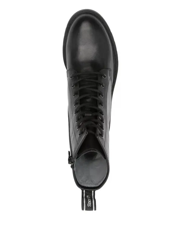 NEROGIARDINI Lace-up Combat Boots With Zip Detail - Black
