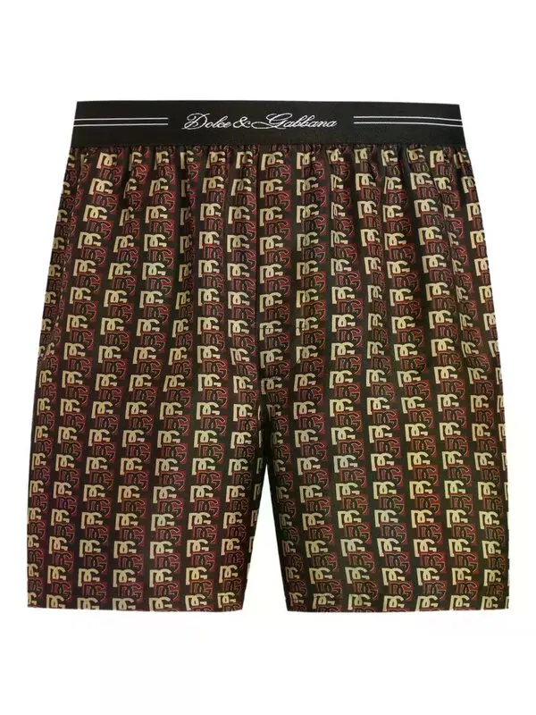 Dolce & Gabbana Logo-plaque Boxers - Brown
