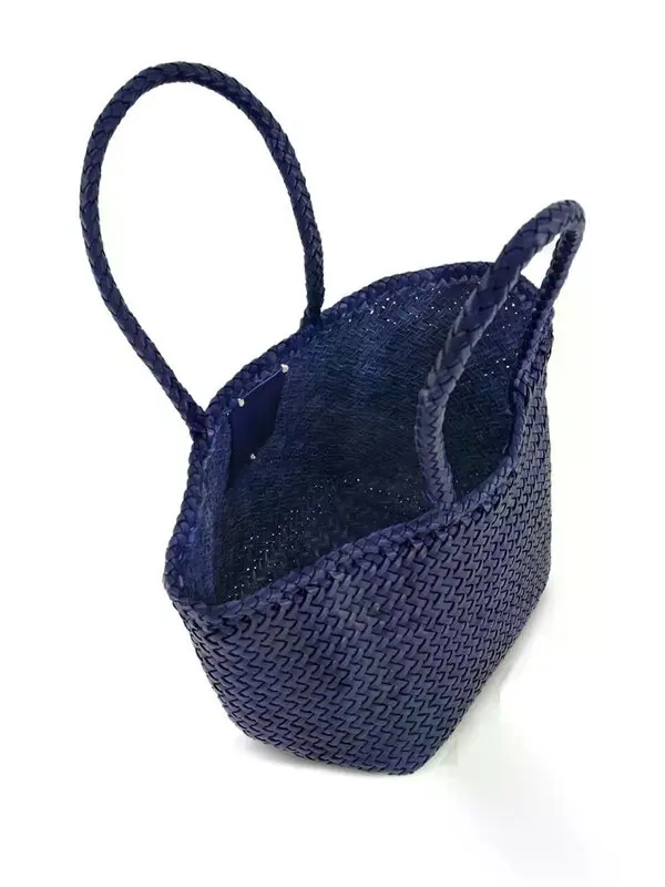 Dragon Diffusion Small Grace Leather Woven Tote Bag - Blue