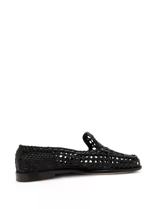 Dragon Diffusion Woven Leather Loafers