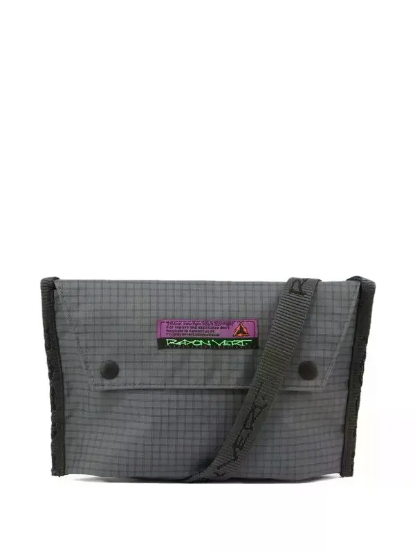 RAYON VERT Grid-pattern Flap Shoulder Bag - Grey