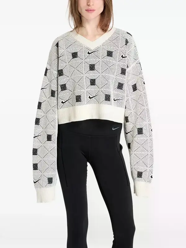 Nike Geometric Pattern V-neck Sweater