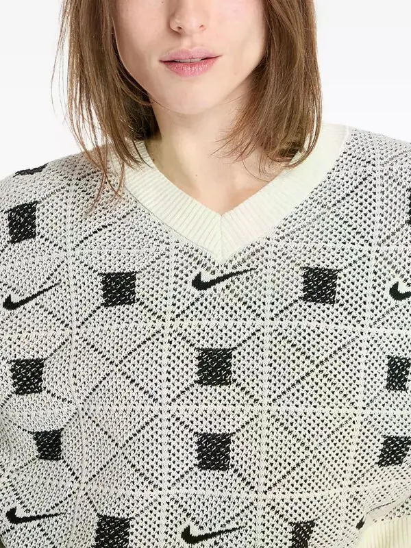 Nike Geometric Pattern V-neck Sweater