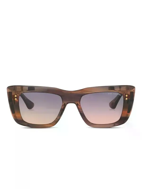 Dita Geometric Frame Sunglasses - Brown