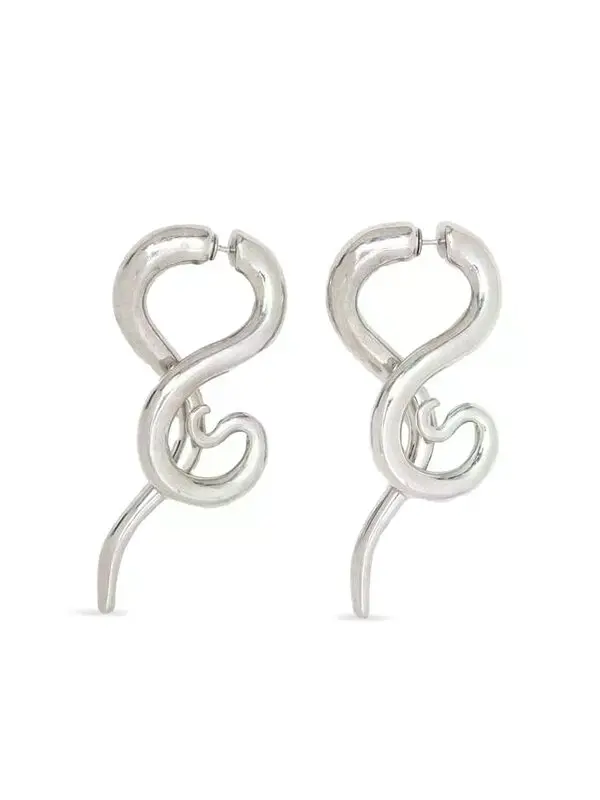 PANCONESI Snake-shaped Drop Earrings - Silver