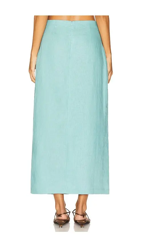 Faithfull The Brand Linen Ruched Maxi Skirt