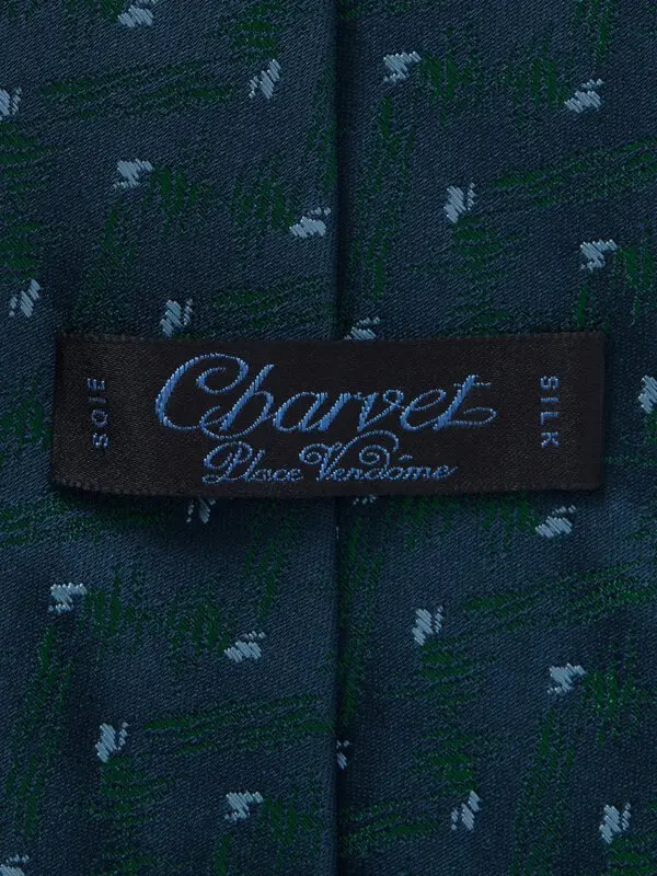 Charvet 8.5cm Embroidered Silk Tie - Green