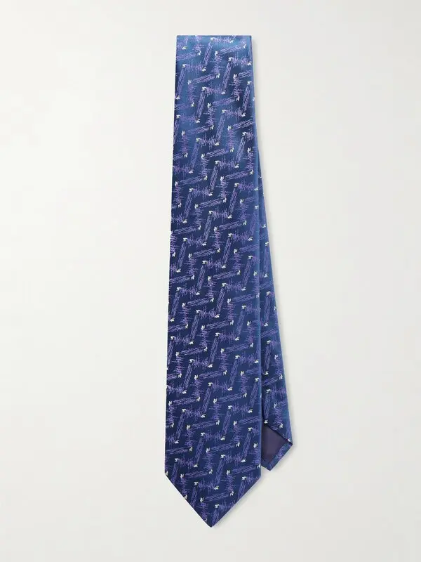 Charvet 8.5cm Embroidered Silk Tie - Purple