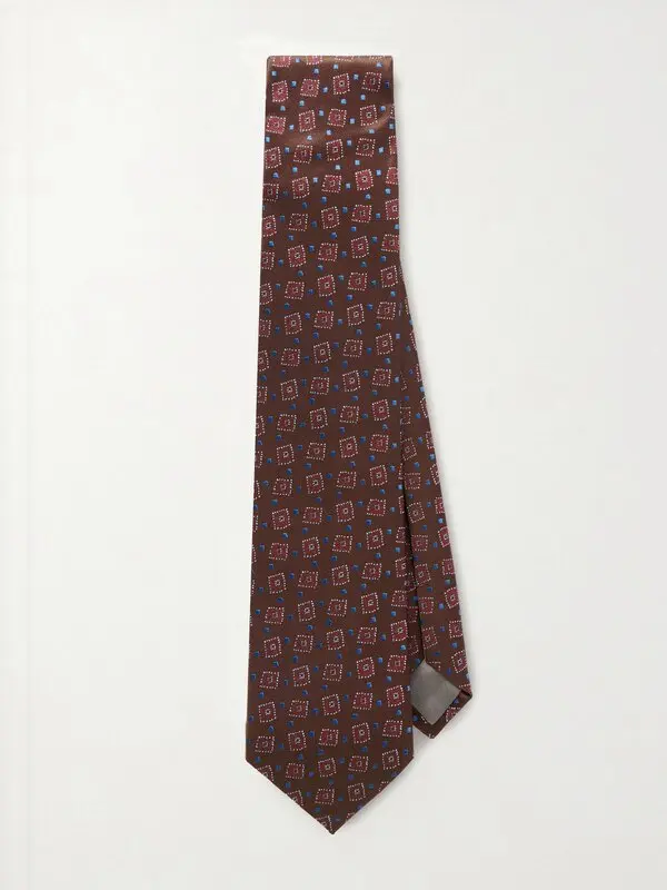 Charvet 8.5cm Silk-jacquard Neck Tie - Brown