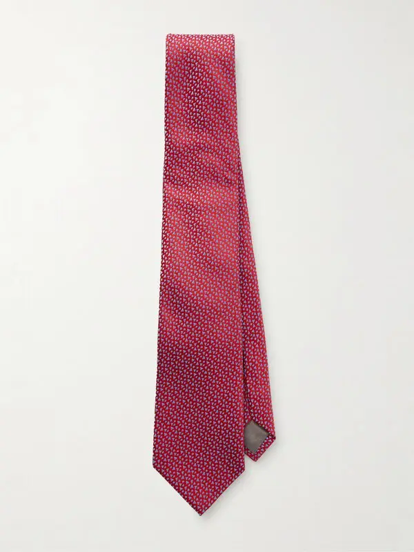 Charvet 8.5cm Embroidered Silk-twill Tie - Red