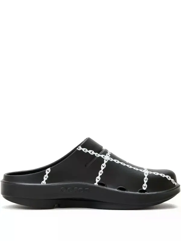 Undercover Chain-print Flat Mules