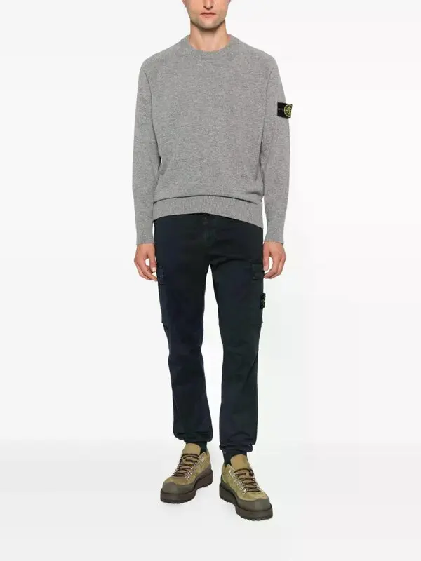 Stone Island Elasticated-cuff Cargo Trousers - Blue