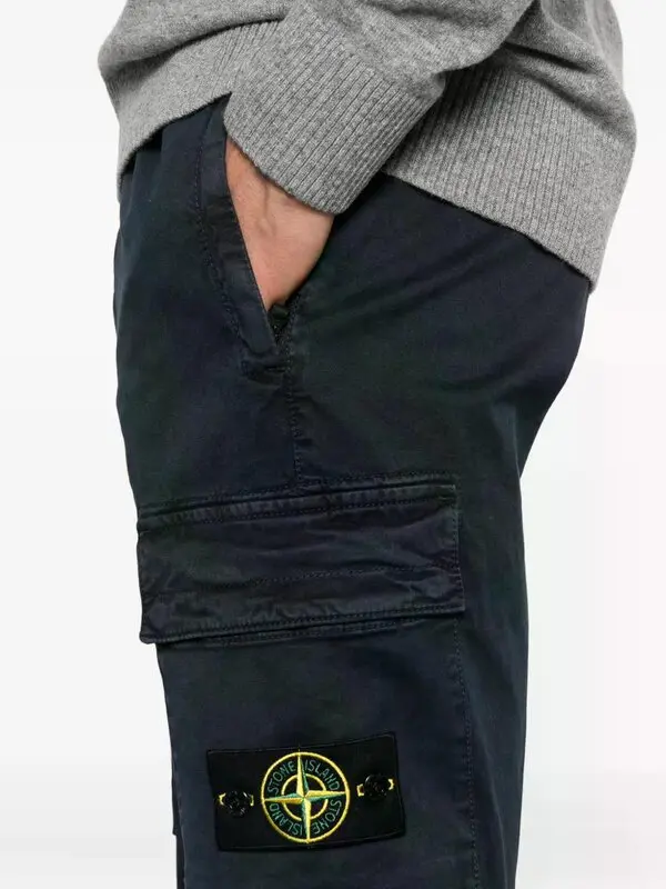 Stone Island Elasticated-cuff Cargo Trousers - Blue