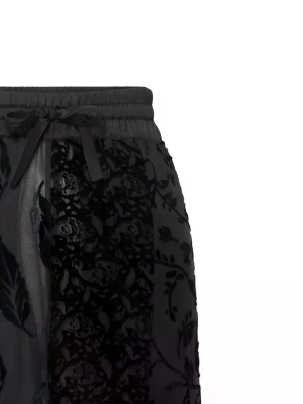 MARINE SERRE Floral-patterned Drawstring Trousers