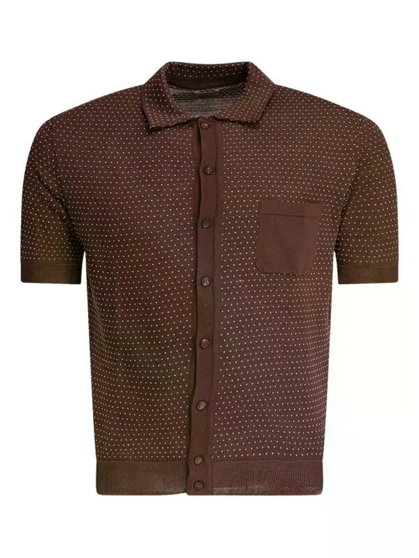 RAKKI Polka-dot Button Shirt - Brown