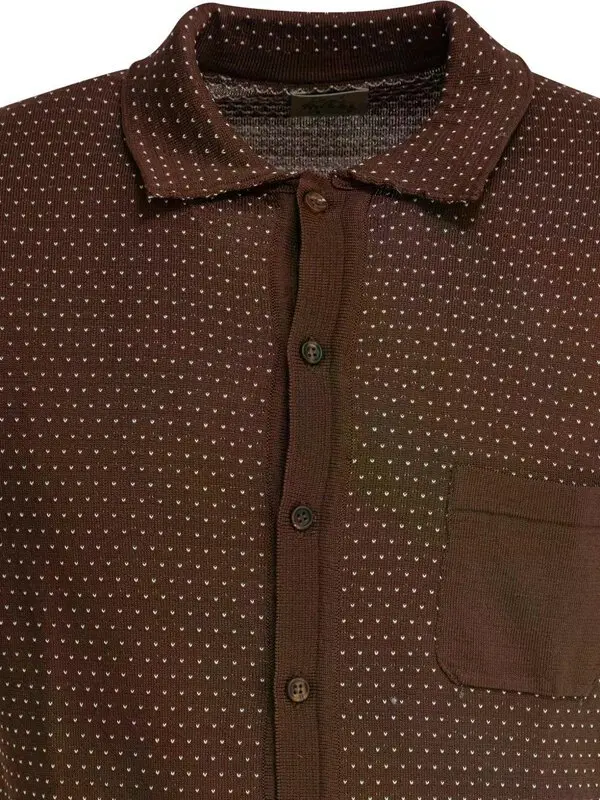 RAKKI Polka-dot Button Shirt - Brown