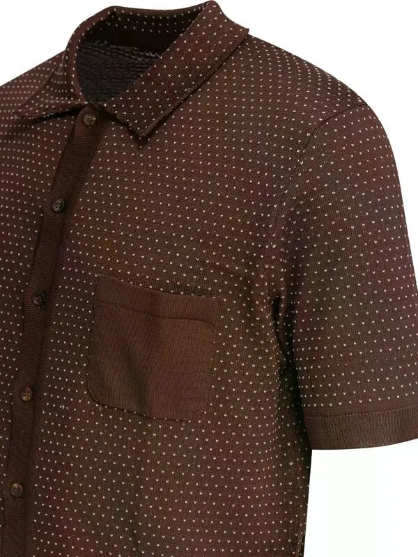 RAKKI Polka-dot Button Shirt - Brown
