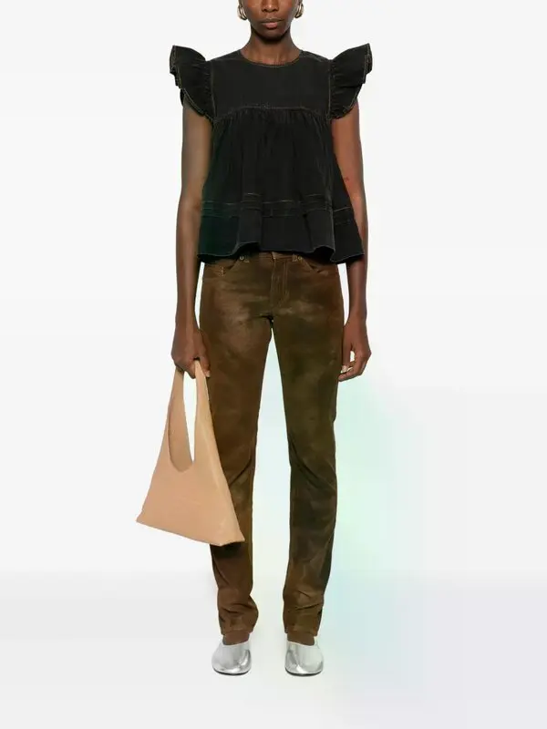 MARANT ETOILE Kelsie Leather-effect Trousers